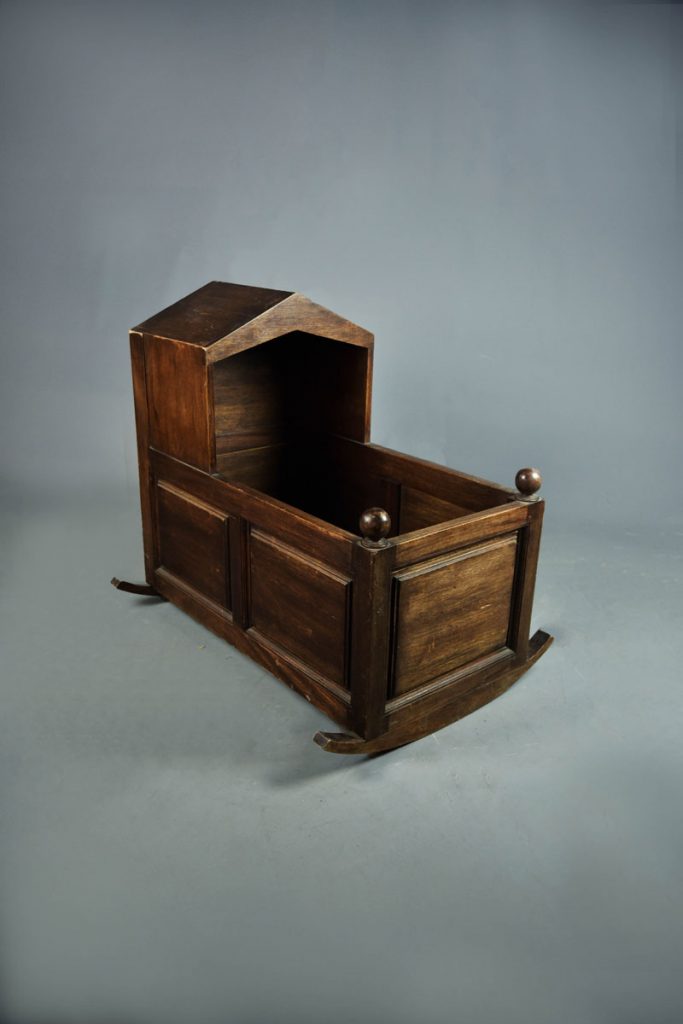Period panelled cradle with hood; on rockers. - The Classic Prop Hire ...