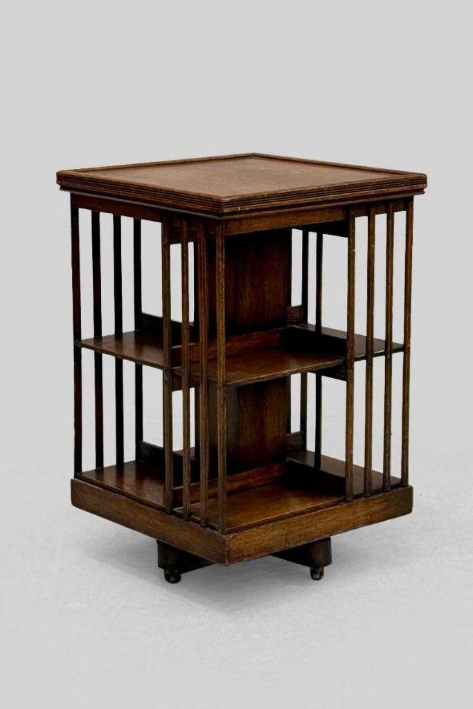 Square Oak Revolving Bookcase / Bookstand – The Classic Prop Hire Company