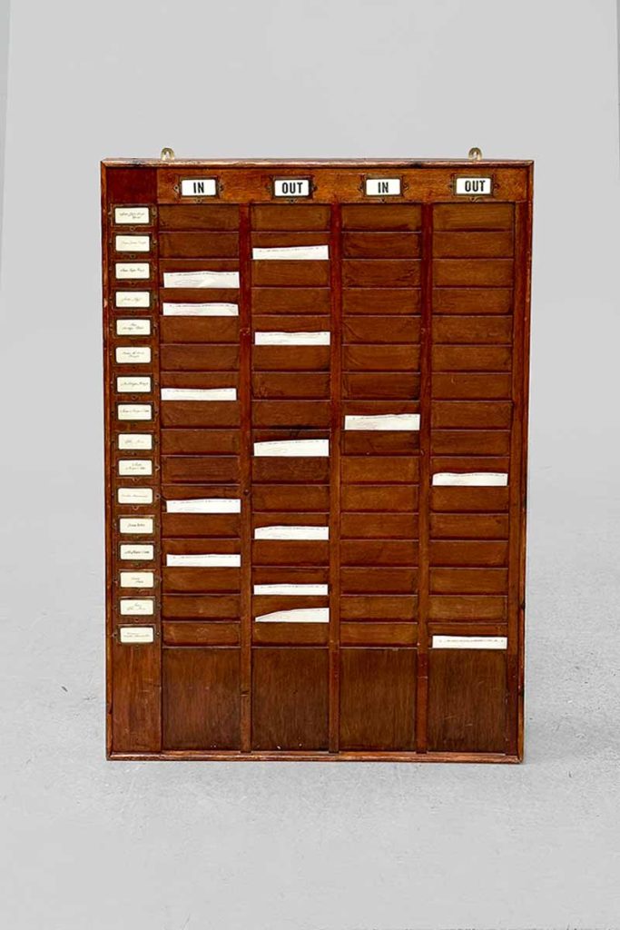 Oak Hanging Clocking In / Out Card Rack – National Time Recorder – The ...