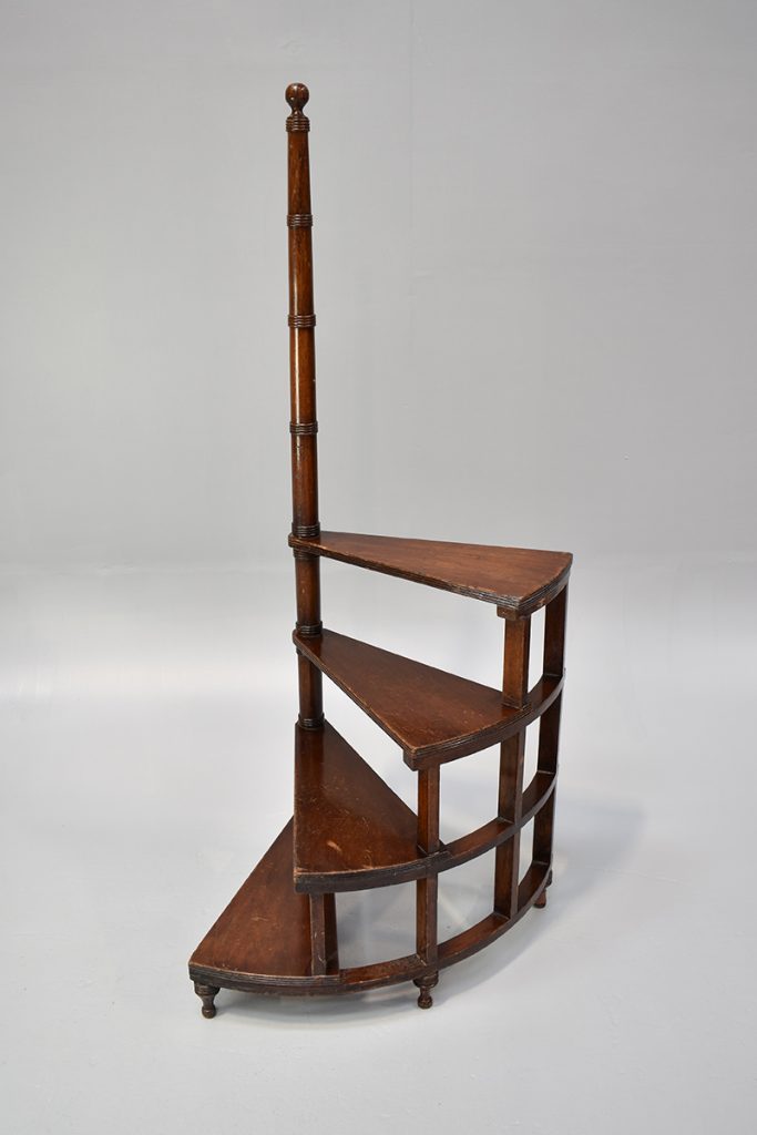 Mahogany Spiral Library Steps With Turned Handle – The Classic Prop ...