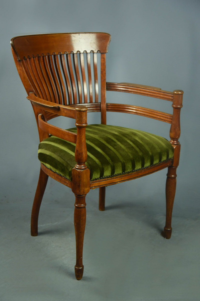 Stick Back Tub Chair with Green Upholstery - The Classic Prop Hire Company