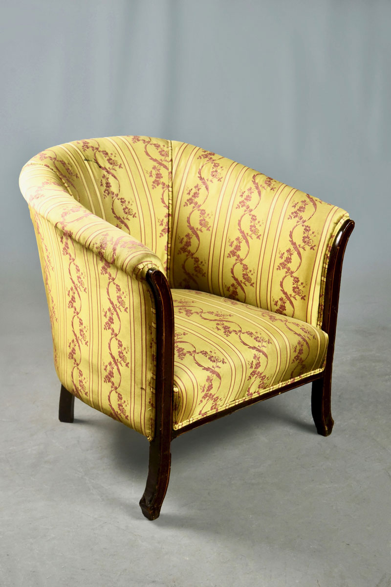 Mahogany Framed Tub Chair - The Classic Prop Hire Company