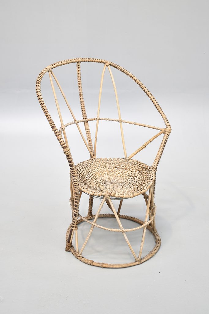 Woven Wicker & Cane Chair with Decorative Tub Back – The Classic Prop ...