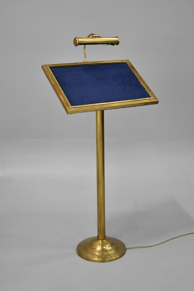 Brass & Blue Floor Standing Lectern / Notice Board With Light – The ...