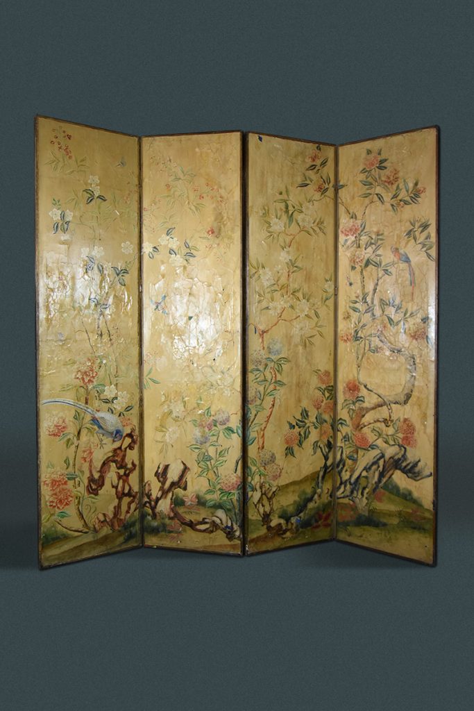 Four Leaf Large Oriental Painted Paper Screen - The Classic Prop Hire ...