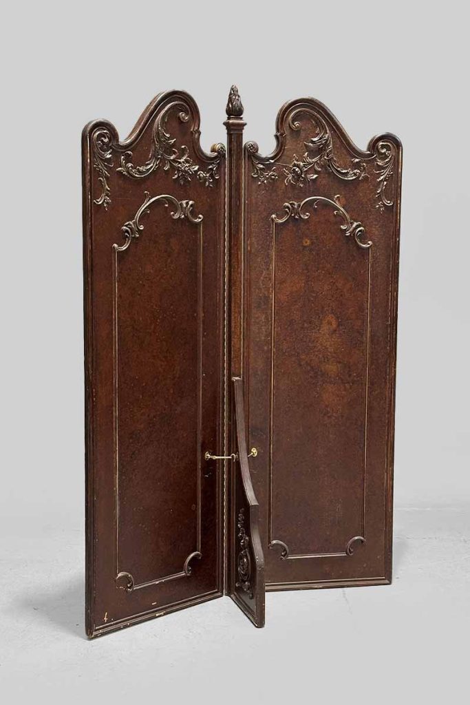 Two Leaf French Painted Wood Effect Rococo & Gilt Leaf Screen - The ...