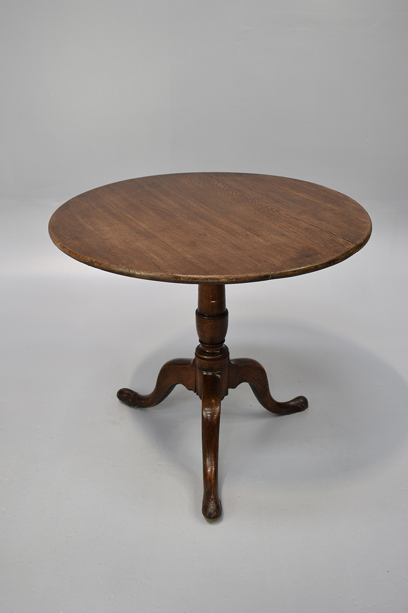 Oak Circular Table With Tripod Base - The Classic Prop Hire Company