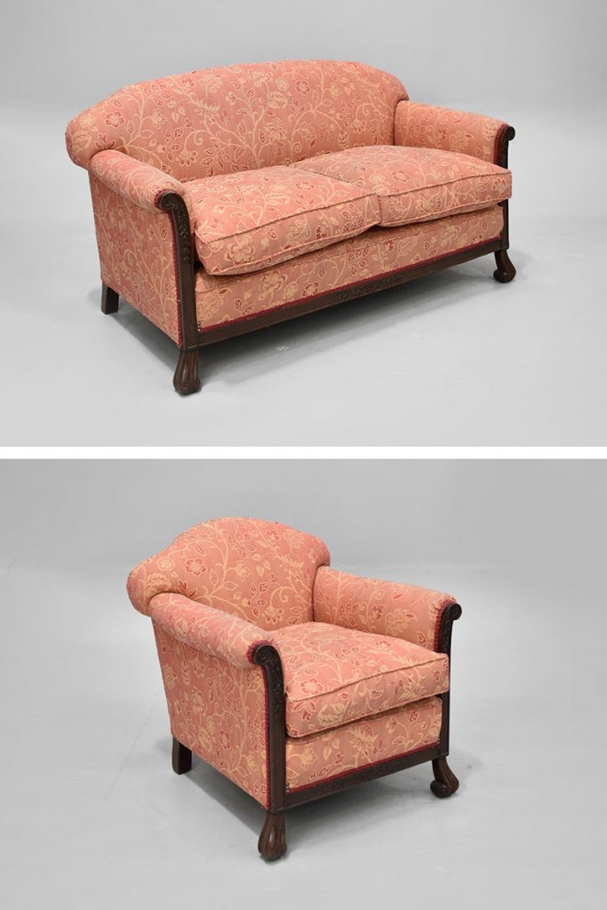 Dark Mahogany & Pink Floral Set - The Classic Prop Hire Company